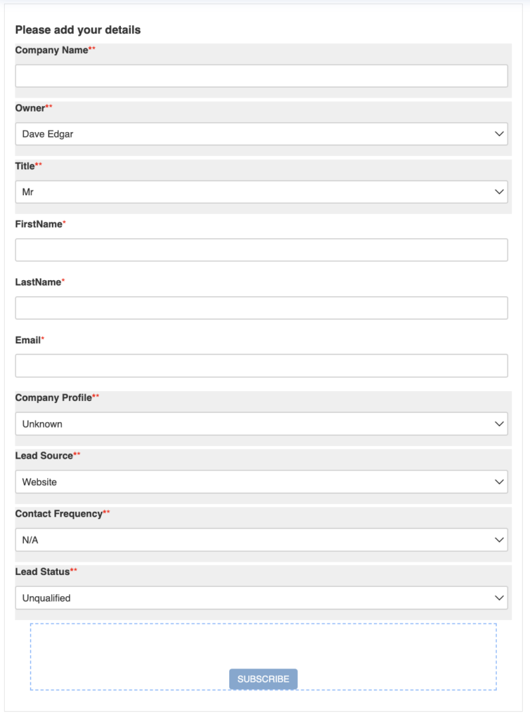 Lead forms - BuddyCRM